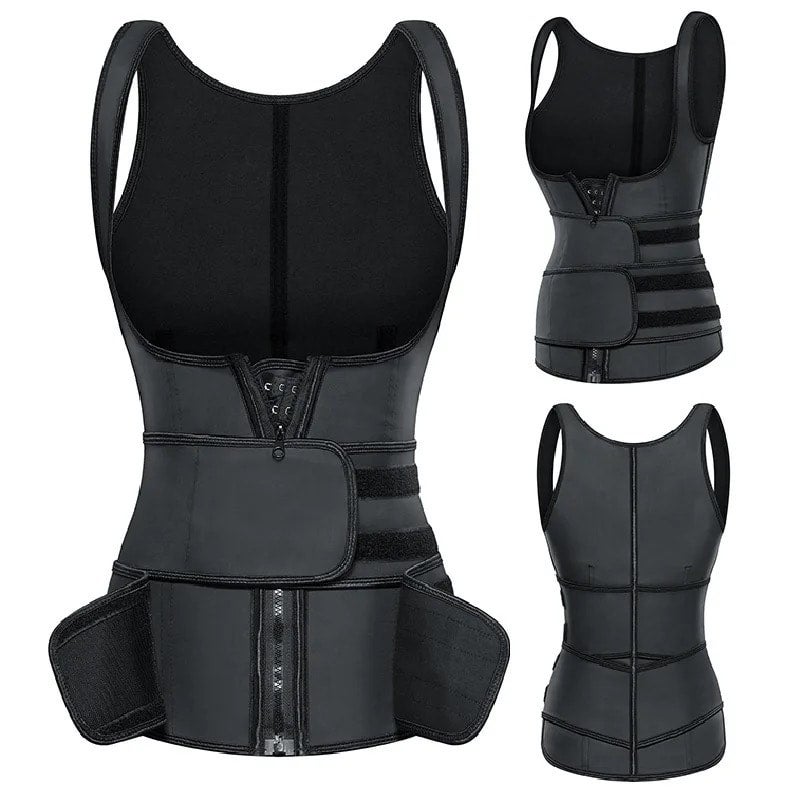 Latex Steel Bone Vest with Hooks, wrap and zipper | Waist A Weigh